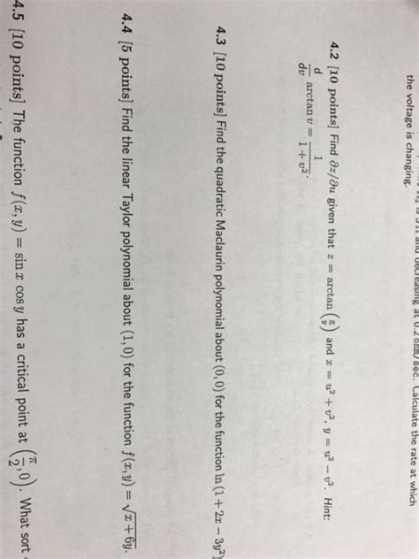 solved find partial differential z partial differential u