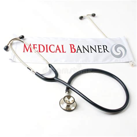 Medical Banner With Stethoscope Isolated On White Background Stock Illustration Illustration