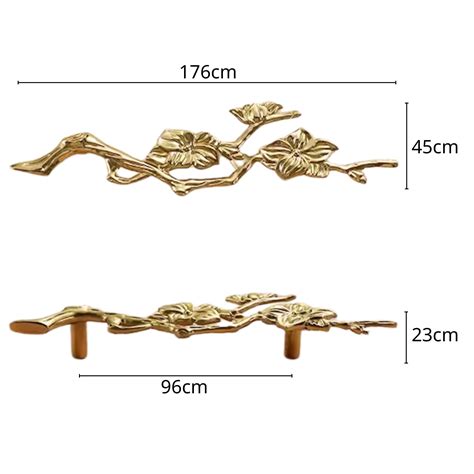 Brass Branches Handles Flower Drawer Pulls Elegant Kitchen Knob Pull Etsy