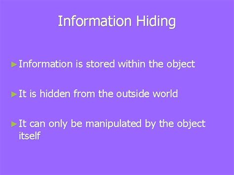 ObjectOriented Programming OOP Lecture No 2 Information Hiding