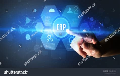 PowerPoint Template Erp System Hand Touching Inscription New Impkphuuml