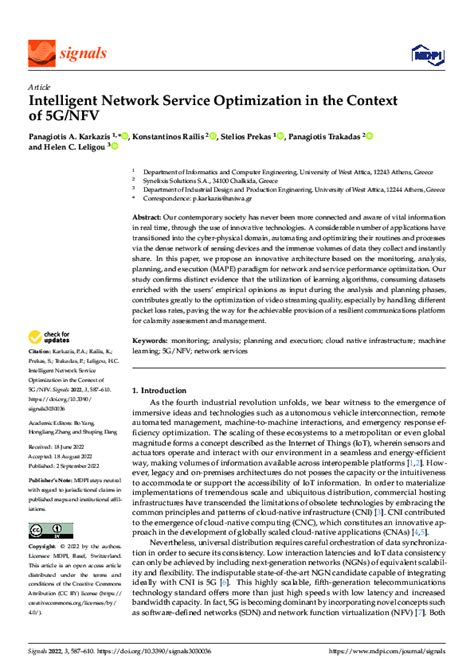 Pdf Intelligent Network Service Optimization In The Context Of 5gnfv