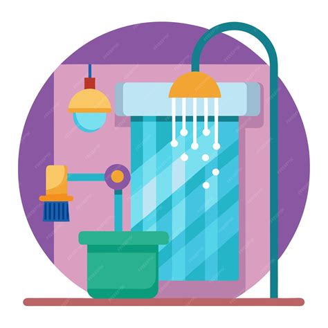 Bathroom Shower Clipart Cartoon Style Vector Illustration Premium Ai