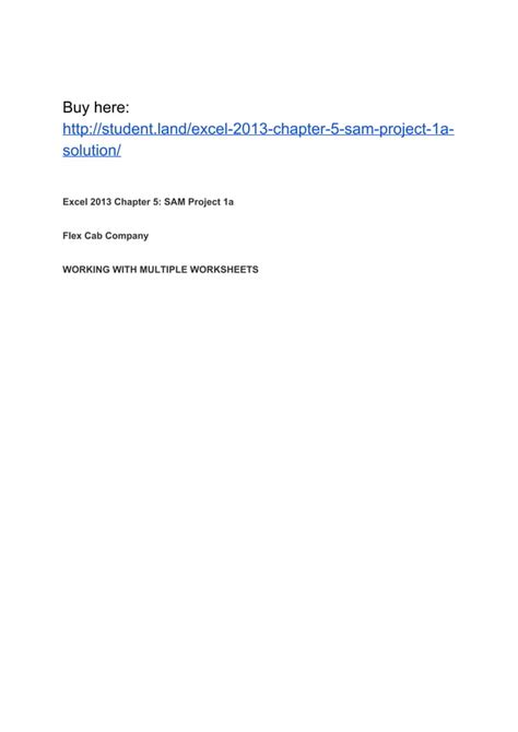 Excel 2013 Chapter 5 Sam Project 1a Solution Pdf