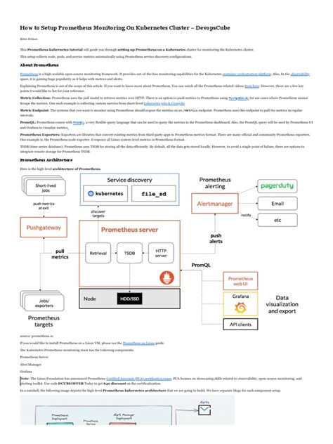 Setup Prometheus Monitoring On Kubernetes Pdf Software Engineering Computer Programming
