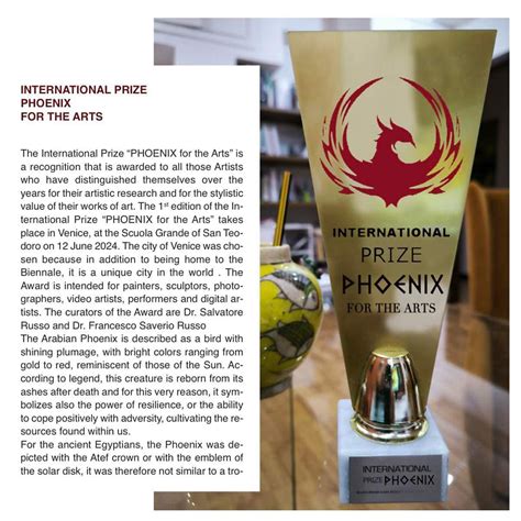 News Claudian Artist Awarded International Prize Phoenix For The Arts