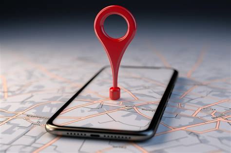 Premium AI Image Red Map Pin Icon Displayed On D Rendered Smartphone Screen