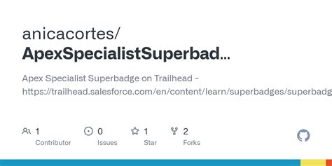 Github Anicacortesapexspecialistsuperbadge Apex Specialist Superbadge On Trailhead