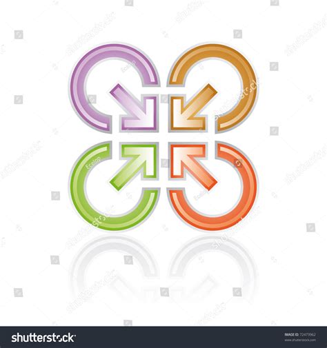 Sign Arrows Center Bitmap Copy My Stock Illustration 72473962
