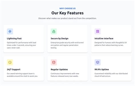 Responsive Features Section Tailwind Css Example