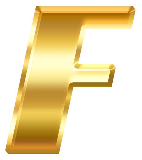Gradient Gold Letter F 51494399 Png