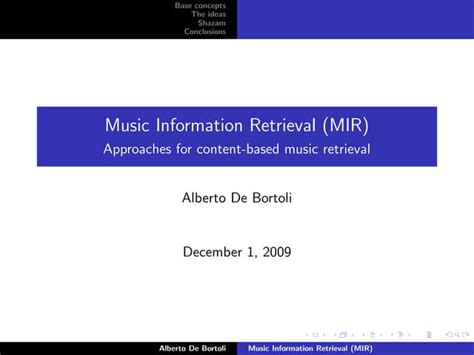 Music Information Retrieval Pdf Digital Audio Computer Software And Applications