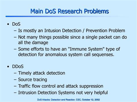 Ppt Denial Of Service Attacks Detection And Reaction Powerpoint Presentation Id 790180