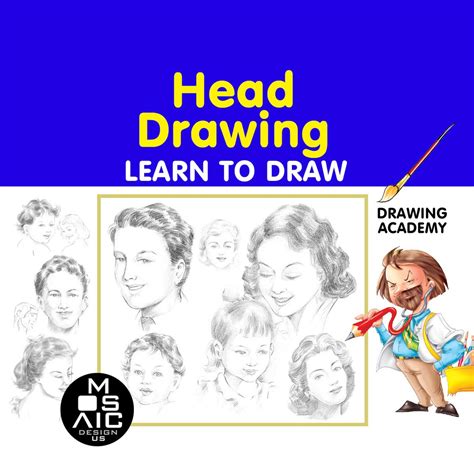 How To Draw Head Drawing Step By Step Guide Woman Man Etsy