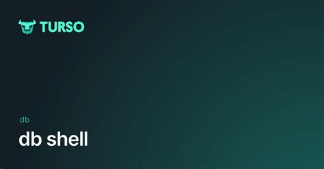 Db Shell Turso
