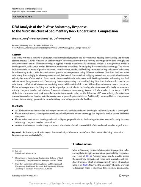 Dem Analysis Of The P Wave Anisotropy Response To The Microstructure Of Sedimentary Rock Under
