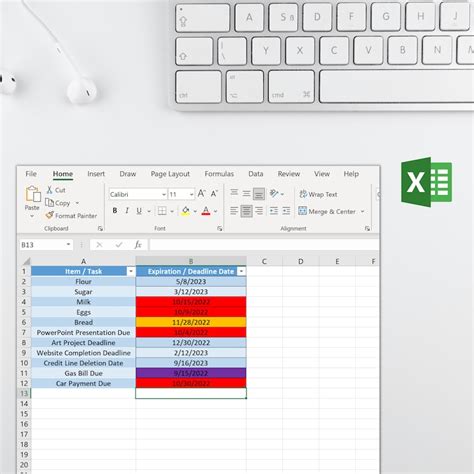 Deadline Tracker Expiration Tracker Spreadsheet Alerts And Highlights When Expiration And