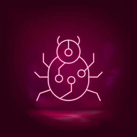 Virus Bug Neon Icon Vector Artificial Intelligence 16082545 Vector