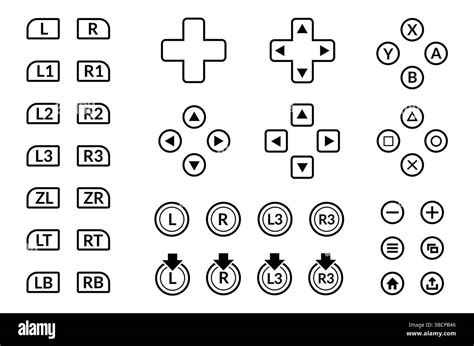 Video Game Controller Button Set Collection Video Game Controller