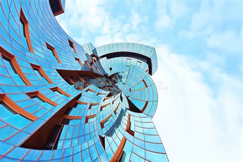 Modern Building Perspective Distortion By Twisting A New Angle Blue Modern Building Perspective Distortion By Twisting A New Angle Blue