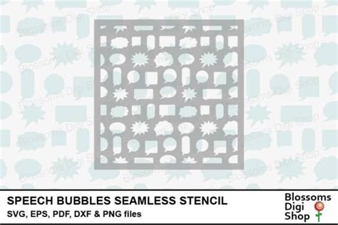 Speech Bubbles Seamless Stencil Graphic By Blossomsdigishop · Creative