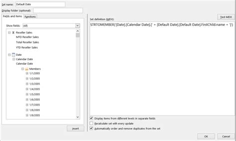 Setting A Default Member Using Tabular Mode SSAS And Excel