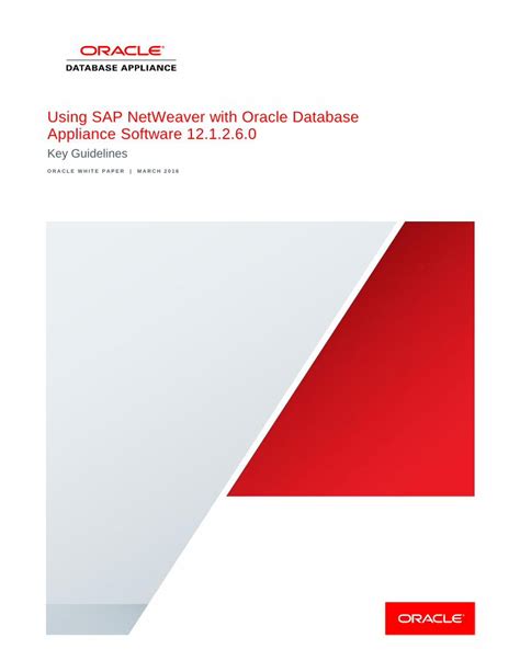 Pdf Using Sap Netweaver With Oracle Database Appliance · Introduction This Document