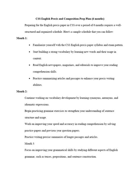 css english precis and composition prep plan pdf reading