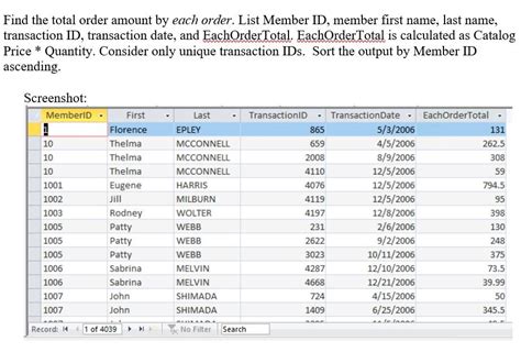 Solved Find The Total Order Amount By Each Order List Chegg
