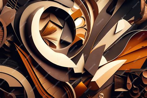 Premium Photo Multilayered Mixed Media Composition With Overlapping Organic Shapes And