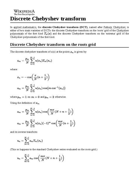 Discrete Chebyshev Transform Pdf