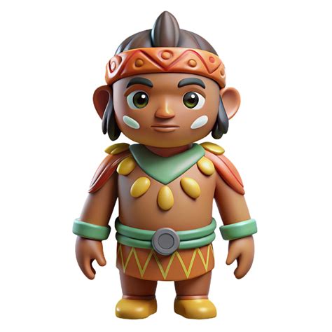 Elegant Abstract Professional Render Hyper Specific Isolated Cutout Of A Tribal Clay Figurine