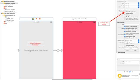 Iphone Hide Navigation Bar In Storyboard Stack Overflow
