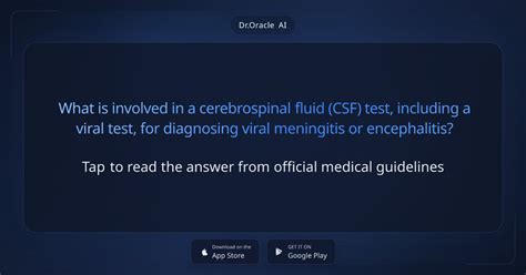 What Is Involved In A Cerebrospinal Fluid Csf Test Including A Viral