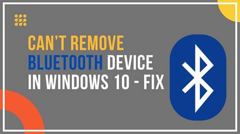 Cant Remove Bluetooth Device In Windows Know How To Fix YouTube