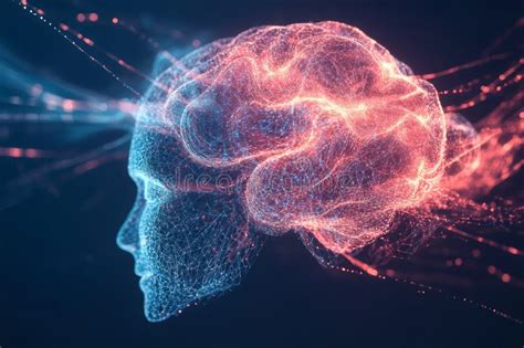 Digital Neural Network Visualizing Human Brain Activity Stock
