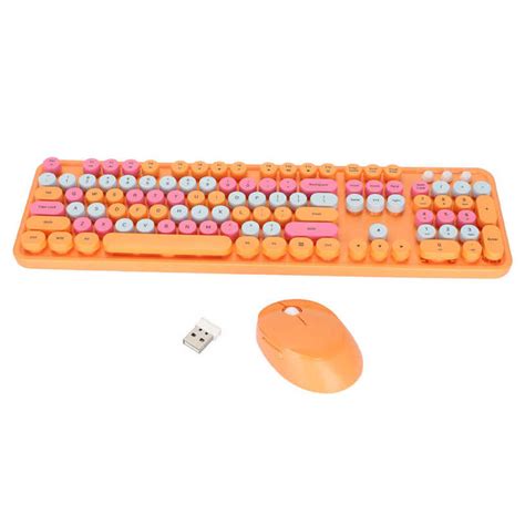 Wireless Keyboard Mouse 104 Keys Ergonomic Cute De Grandado