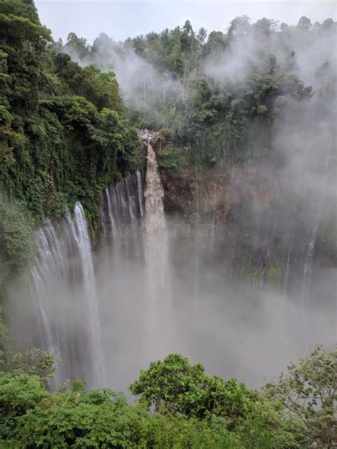 Tumpak Sewu Waterfalls At Lumajang Stock Image Image Of Tumpak
