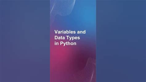 Python Variables And Datatype Explained In 60 Seconds Python