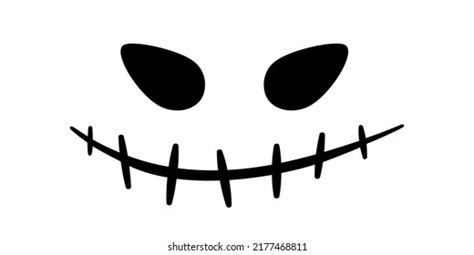 Black Creepy Smiling Face Isolated On Stock Vector Royalty Free