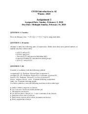 Assignment 1 Pdf CS320 Introduction To AI Winter 2020 Assignment 1