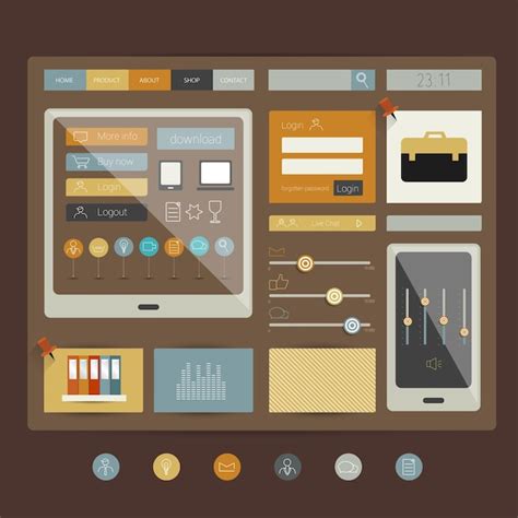 premium vector flat template trend user interface infographic