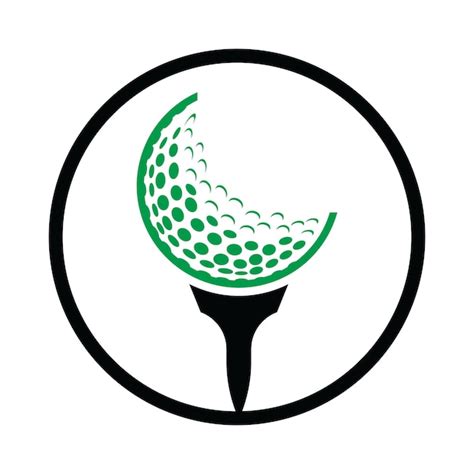 골프 로고 디자인 템플릿 벡터 티 로고 디자인 아이콘에 골프 공 프리미엄 벡터