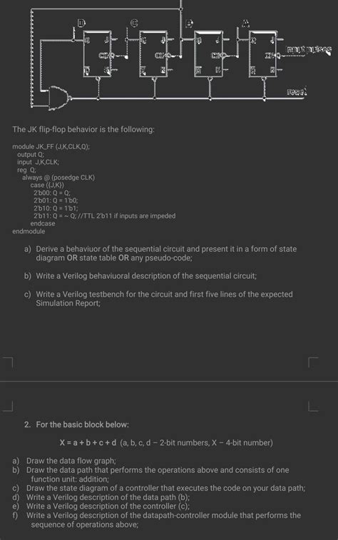 Solved The Jk Flip Flop Behavior Is The Following A Derive