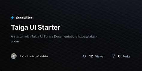 Taiga UI Starter StackBlitz
