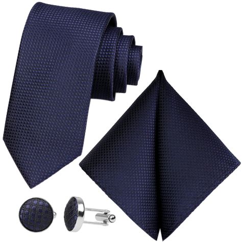Gassani 3 Tlg Set 8 Cm Schmale Dunkel Blaue Herrenkrawatte Extra Lang Hochzeitskrawatte