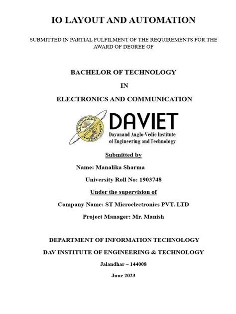 Manalika Ece Report Pdf Field Effect Transistor Integrated Circuit
