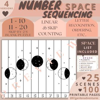 SPACE Sequencing Puzzles Number Sense Ordering Recognition Activties
