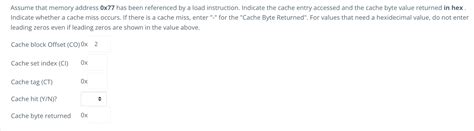 Solved Assume That Memory Address 0x77 Has Been Referenced