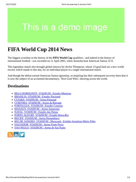 Html Css Exercise 1 Revision Pdf